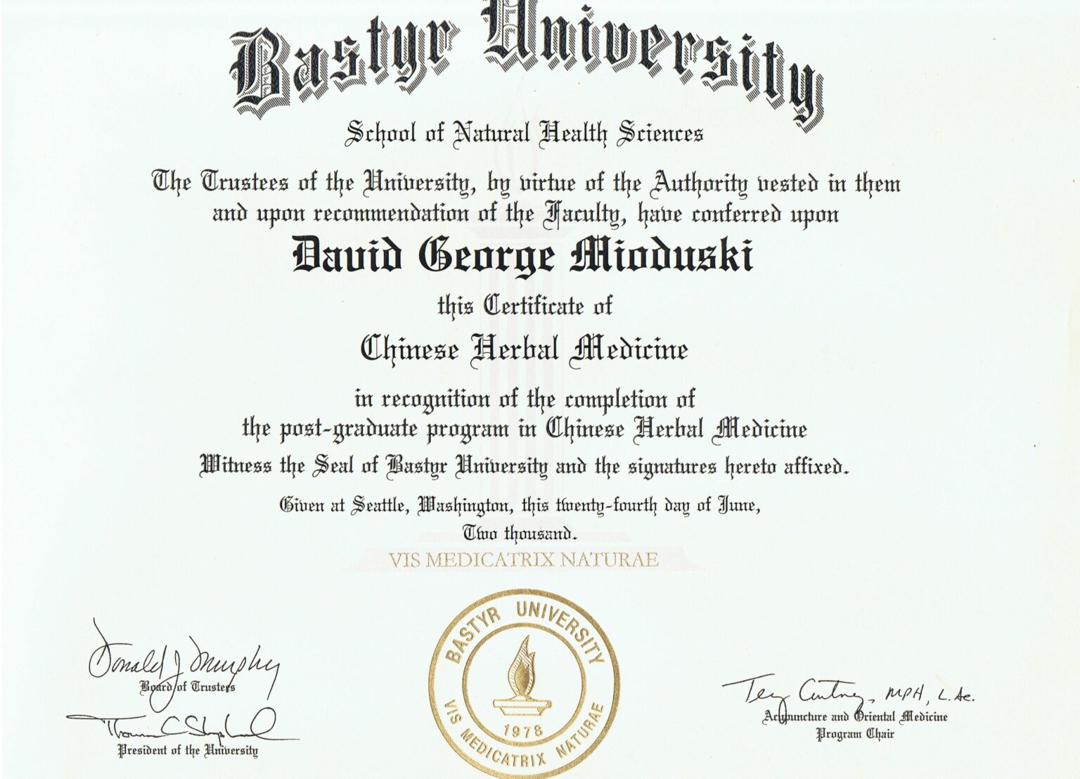 Diplomas and Certifications - New World Medicine